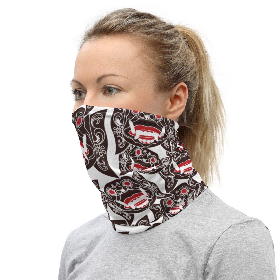 Thai Tattoo Design Neck Gaiter 'head of Hanuman Monkey Warrior' New ...