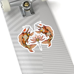 Thai Tattoo Design "a Pair OF Carp Koi Fish and Flower" New Retro Funny ...