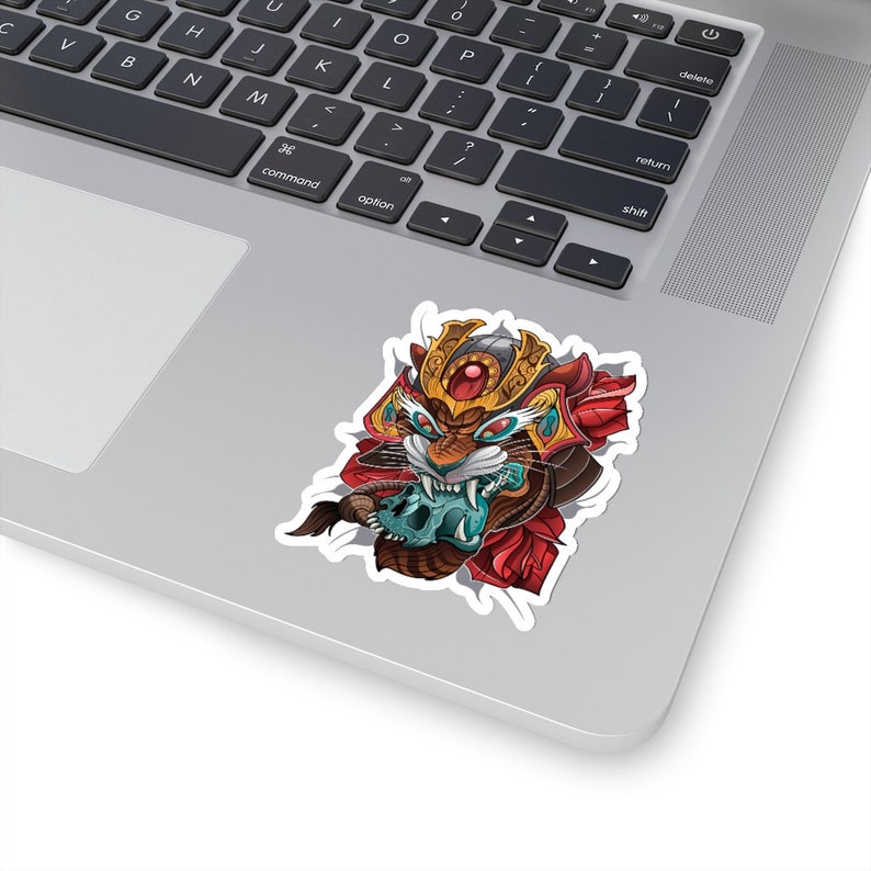 Thai Tattoo Design "lion Samurai Shogun" New Retro Funny Kiss-cut ...