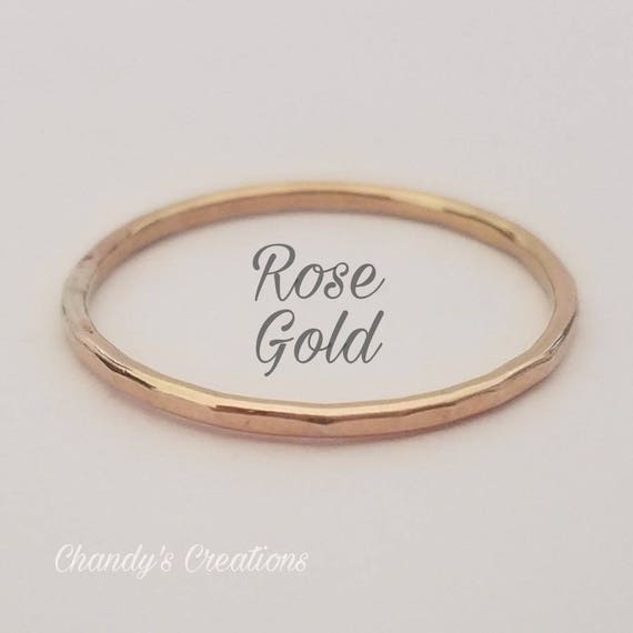 Rose Gold Sterling Silver Copper Gold Stackable Rings | Etsy