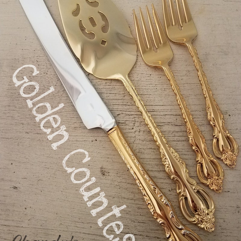 Gold Knife and Fork Set - Etsy