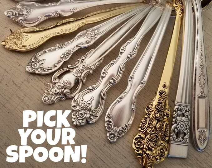 Custom Handstamped Teaspoon, Vintage Silverplate Tea Time Spoon, Fun ...