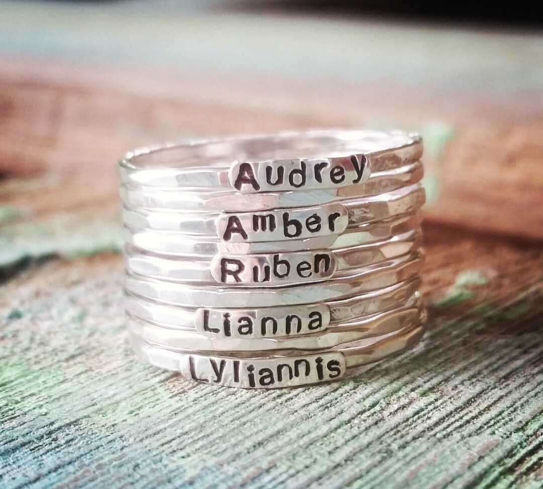 2mm-sterling-silver-stackable-name-rings-mother-ring-push-pres - Etsy