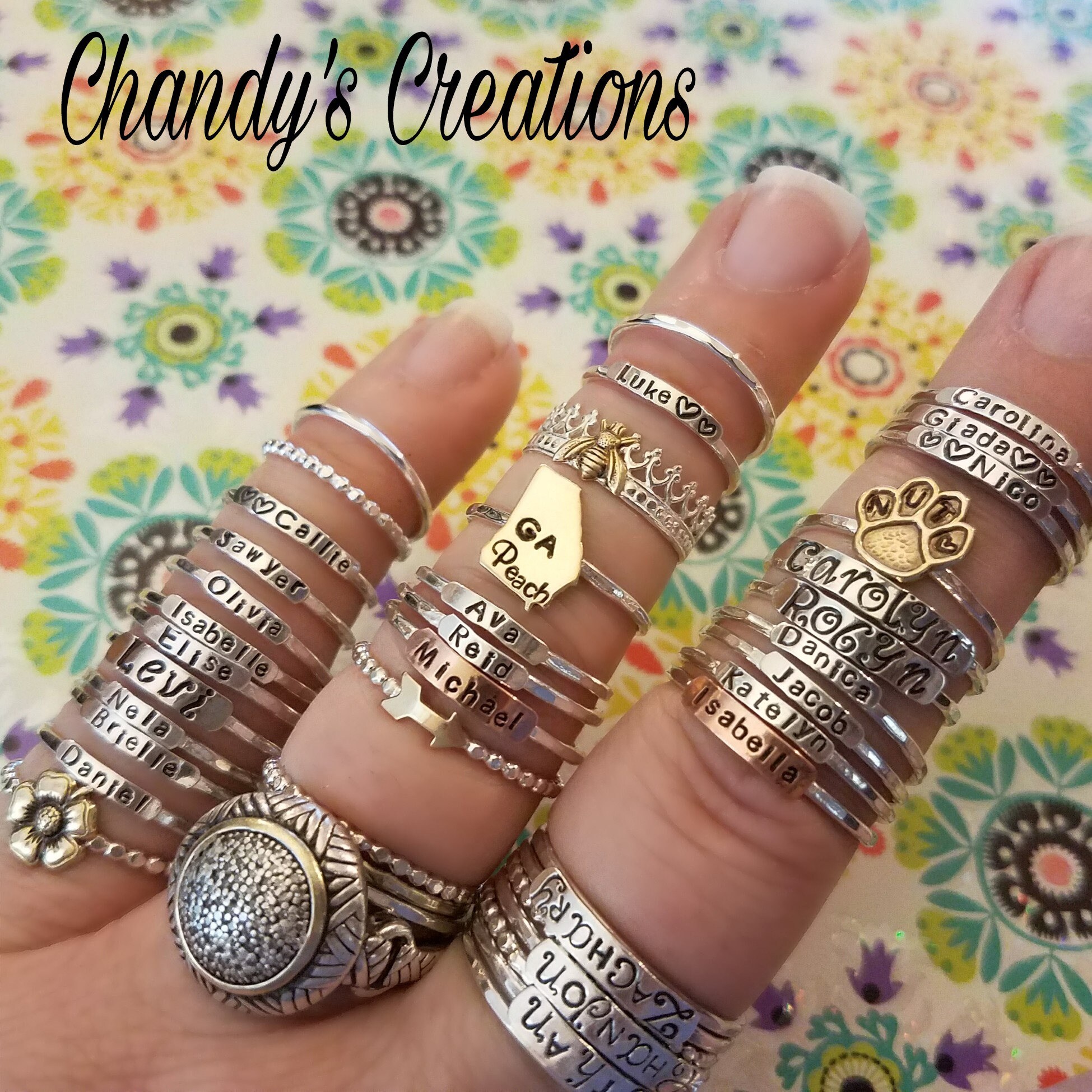 2mm Sterling Silver Stackable Name Rings Stackable - Etsy