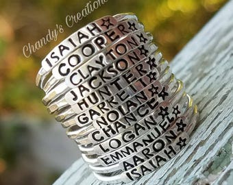 2mm Sterling Silver Stackable Name Rings Stackable - Etsy