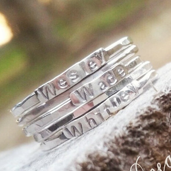 Stackable Name Ring - Etsy