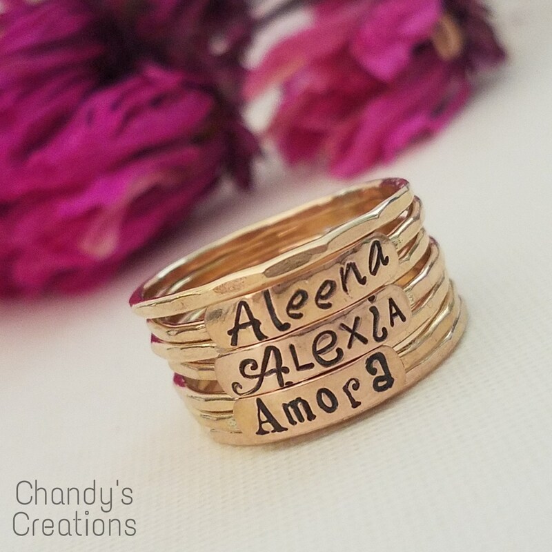 Stackable Name Ring - Etsy