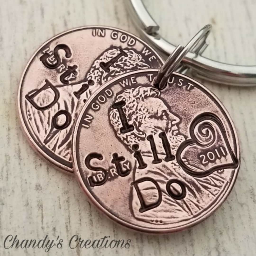 Custom-penny-keychain-7th-anniversary-lucky-me-gift-men-husband ...