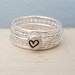 Sterling-silver-heart-ring-stacking-stackable-layered-custom-b - Etsy