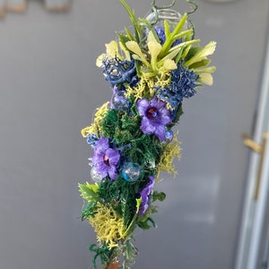 Handmade Queen Fairy Staff: Wood Effect Magic Wand With Blue Orb - Etsy