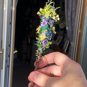 Handmade Queen Fairy Staff: Wood Effect Magic Wand With Blue Orb - Etsy