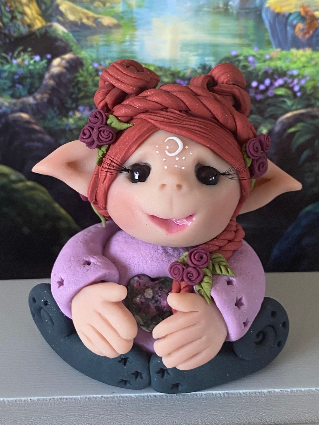 Polymer Clay Pixie Sculpture/handmade, Ooak Special Bespoke /miniature ...