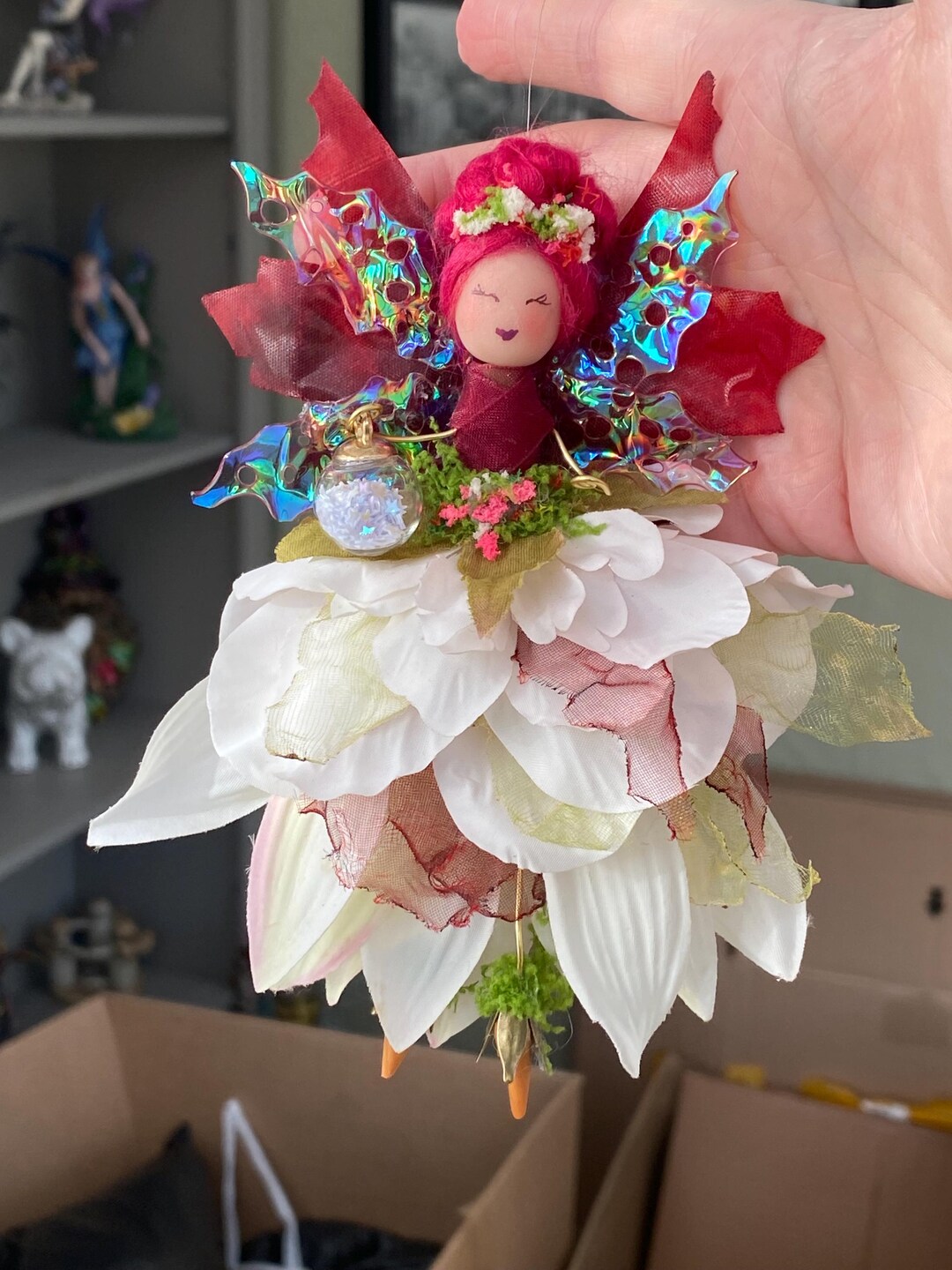 Flower Fairy/doll/ Miniature/handmade/ooak/art Wire Gift Doll - Etsy