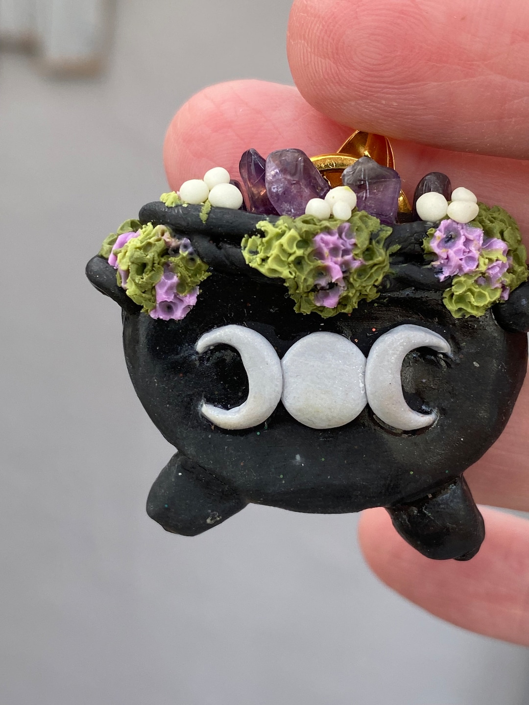 Amethyst Crystal Cauldron Pendant/ Magical Vibes/handmade With Magic ...