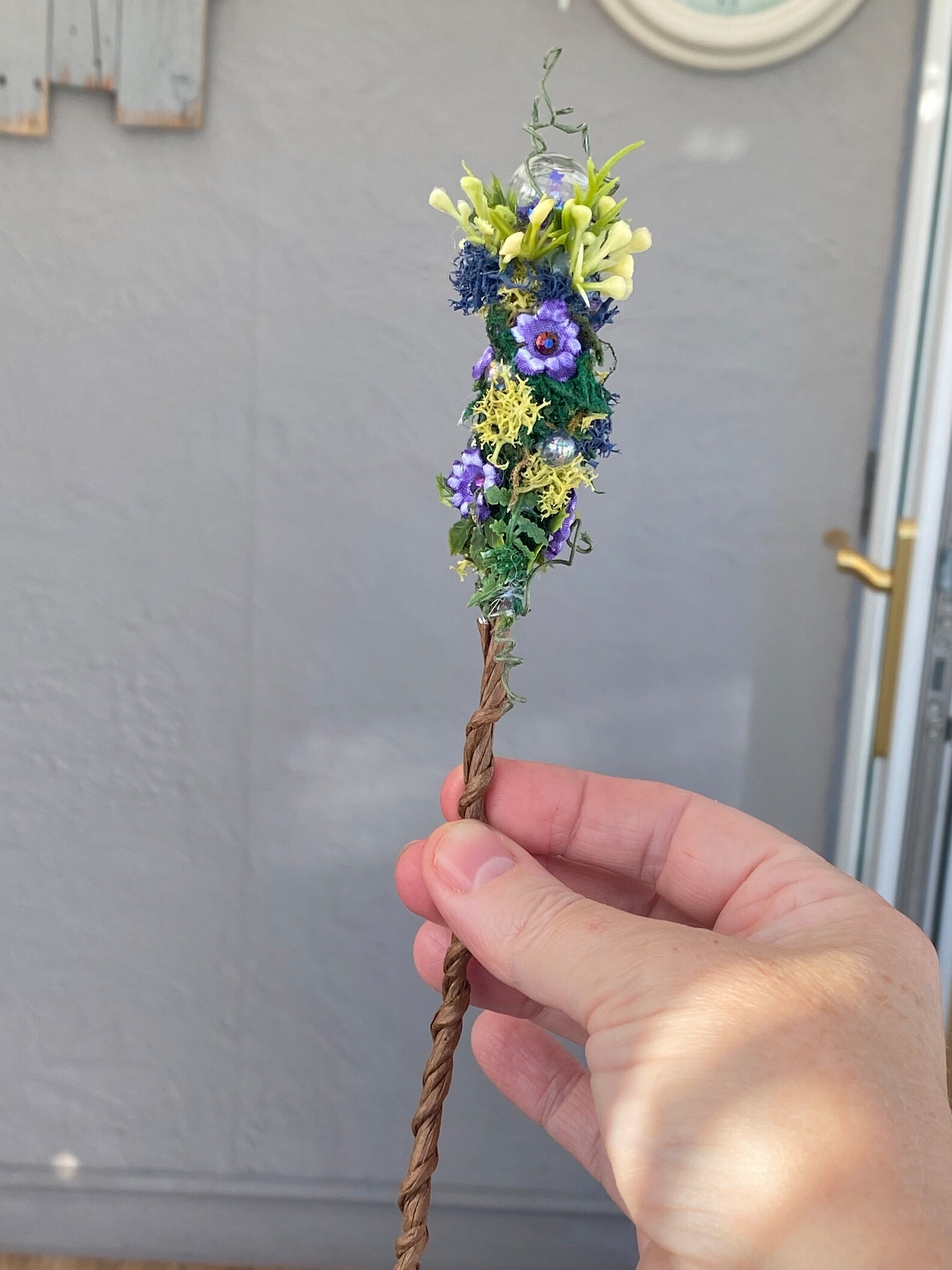 Handmade Queen Fairy Staff: Wood Effect Magic Wand With Blue Orb - Etsy