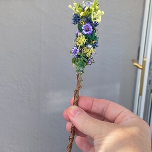 Handmade Queen Fairy Staff: Wood Effect Magic Wand With Blue Orb - Etsy