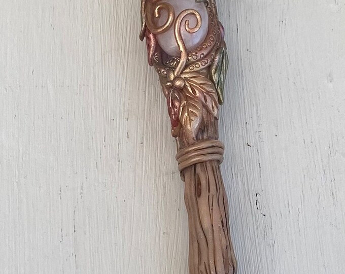 Handmade Polymer Clay, Pagan / Wood Effect, Magic Lover Gift, Ooak ...