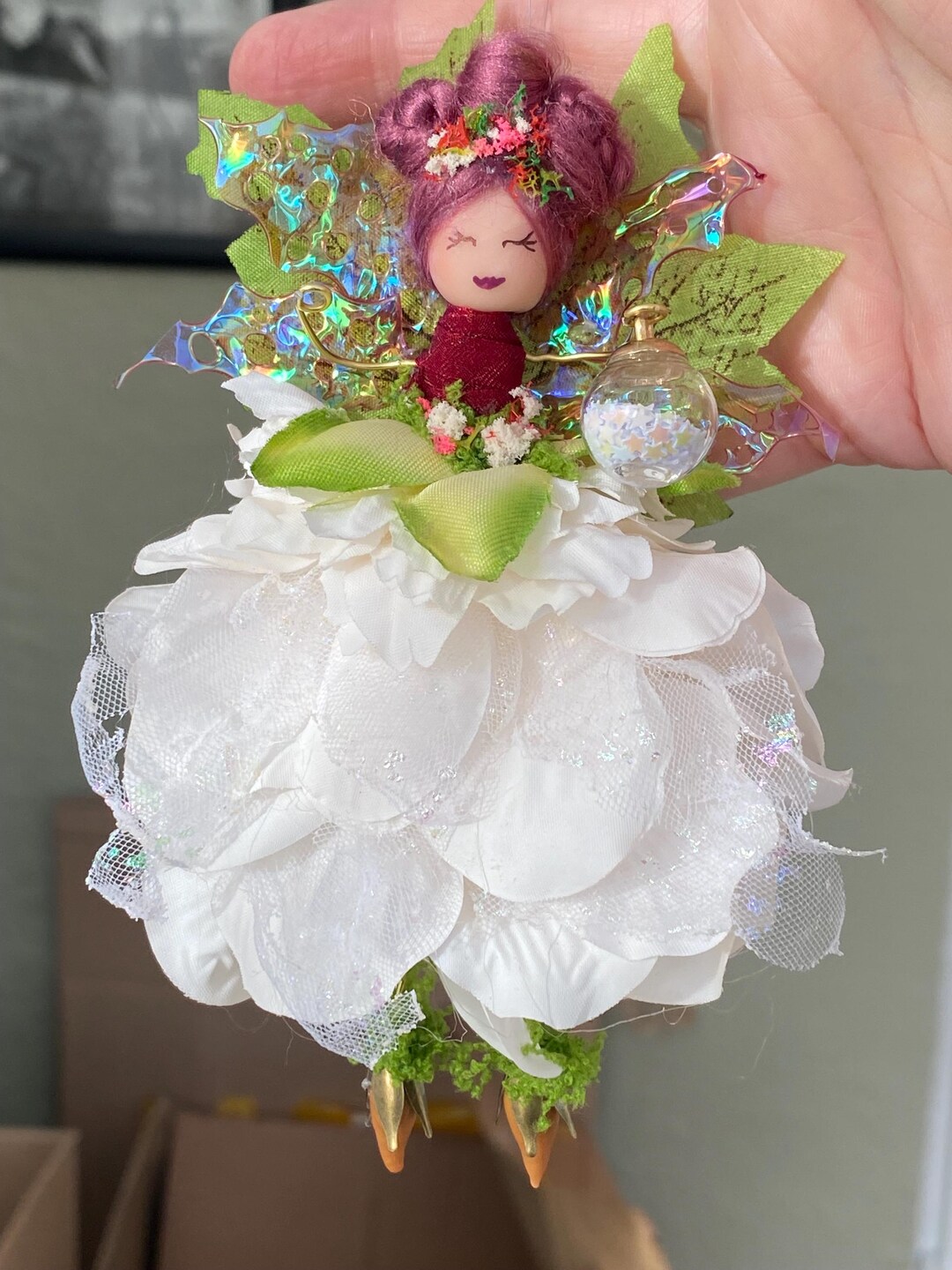 Flower Fairy/doll/ Miniature/handmade/ooak/art Wire Gift Doll - Etsy