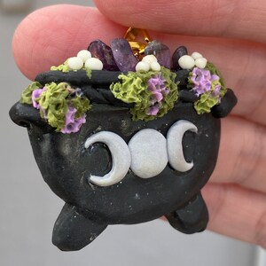 Amethyst Crystal Cauldron Pendant/ Magical Vibes/handmade With Magic ...