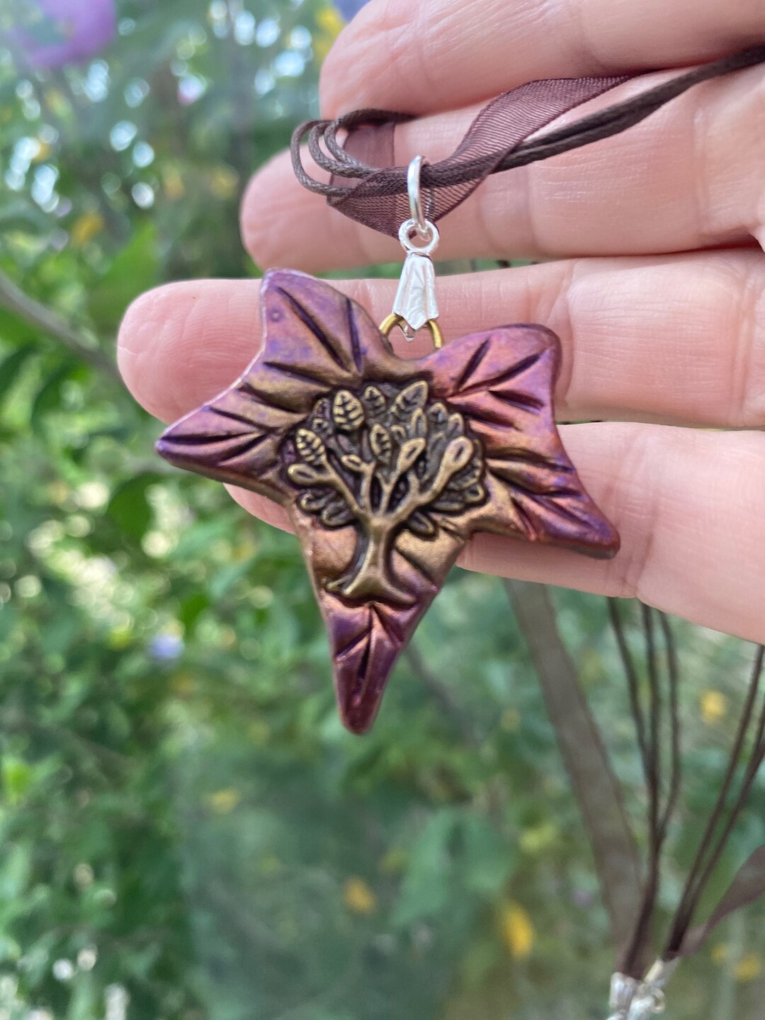 Ivy Polymer Clay Tree of Life Pendant - Etsy