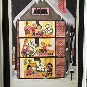 Vintage Christmas Morning Print, Original Book Page, Watercolor ...