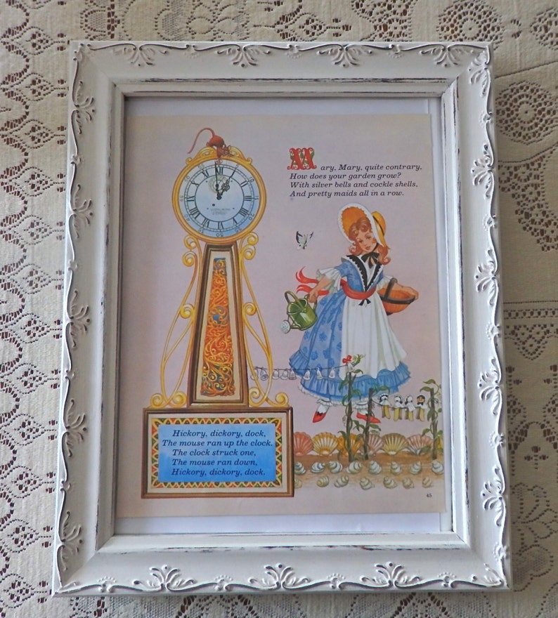 Vintage Nursery Rhyme Print-mary Mary Quite Contrary-original | Etsy