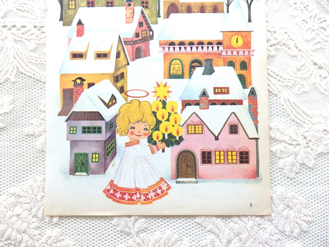 Original Book Page, Mid Century Christmas, Felicitas Kuhn, Angel Print ...