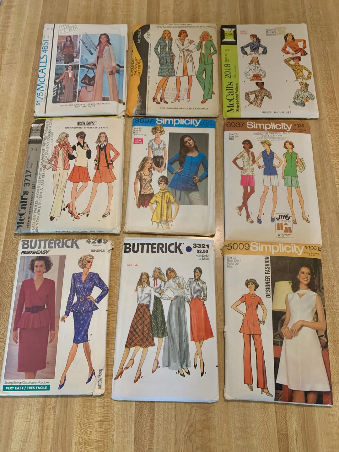 Vintage Sewing Patterns Lot, 70s-80s Bell Bottoms, Tunic, Pantsuit - Etsy