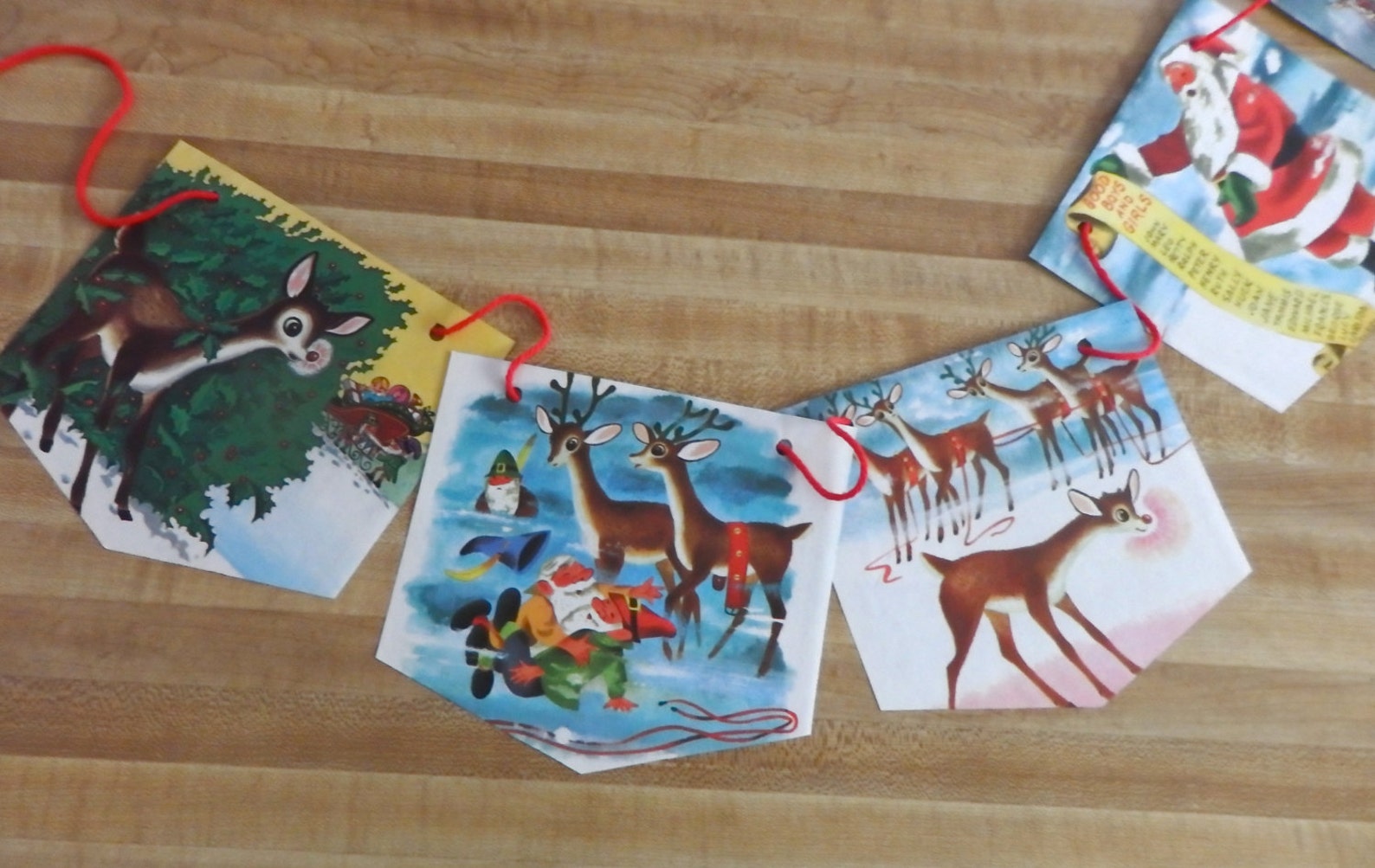 Rudolph Banner Christmas Banner Bunting Rudolph Garland | Etsy