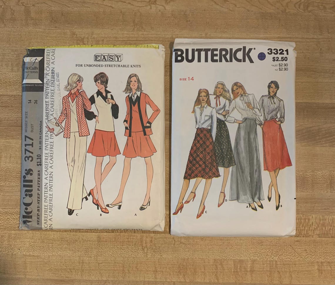 Vintage Sewing Patterns Lot, 70s-80s Bell Bottoms, Tunic, Pantsuit - Etsy