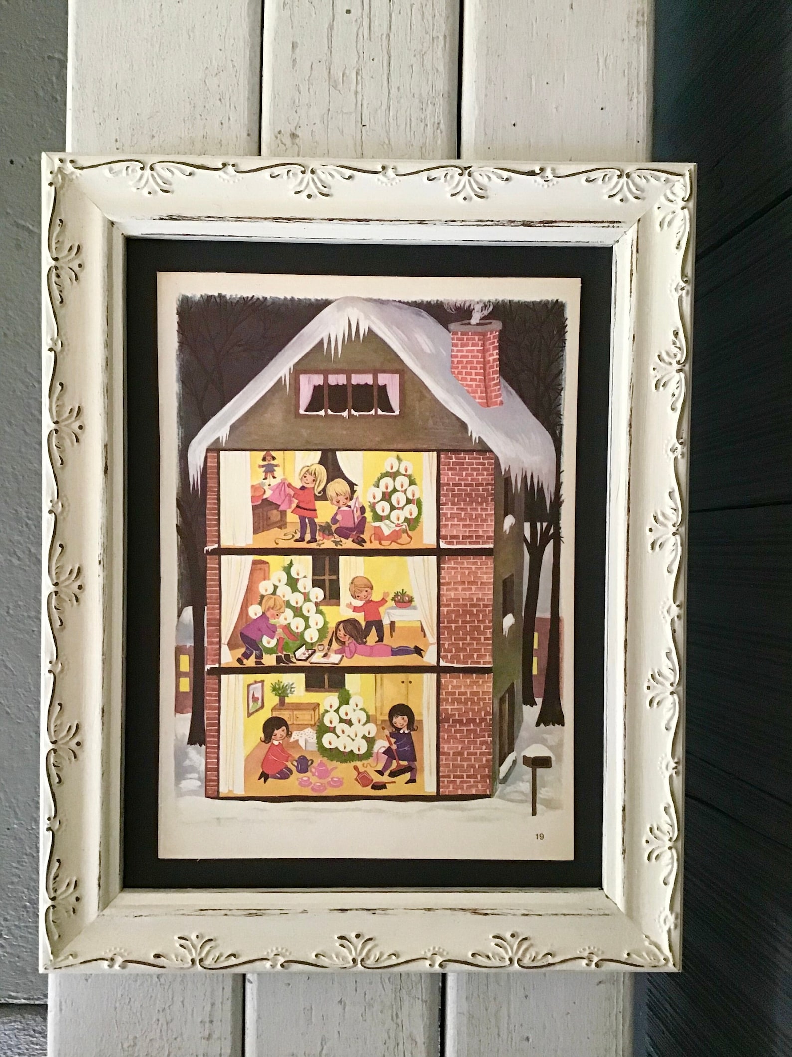 Vintage Christmas Morning Print, Original Book Page, Watercolor ...