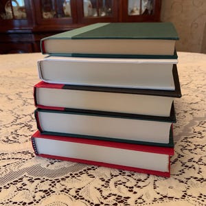 Red and Green Book Stack, Christmas Book Stack, Real Books, Books by Decor, Red and Green Books ...