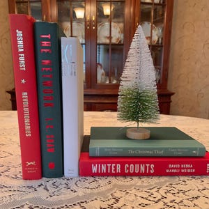 Red and Green Book Stack, Christmas Book Stack, Real Books, Books by Decor, Red and Green Books ...