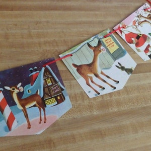 Rudolph Banner, Christmas Banner Bunting, Rudolph Garland, Upcycled ...