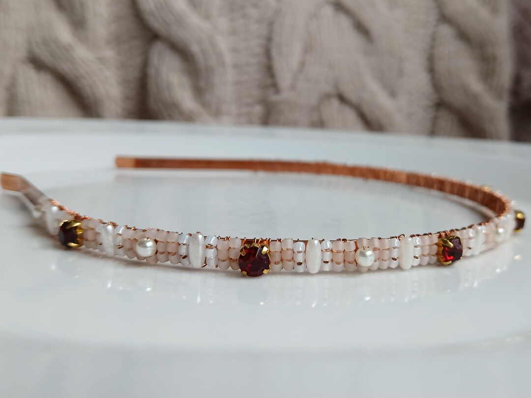 Ruby Red Evening Wear Hairband, Bridal Hair Accessories, Wedding ...