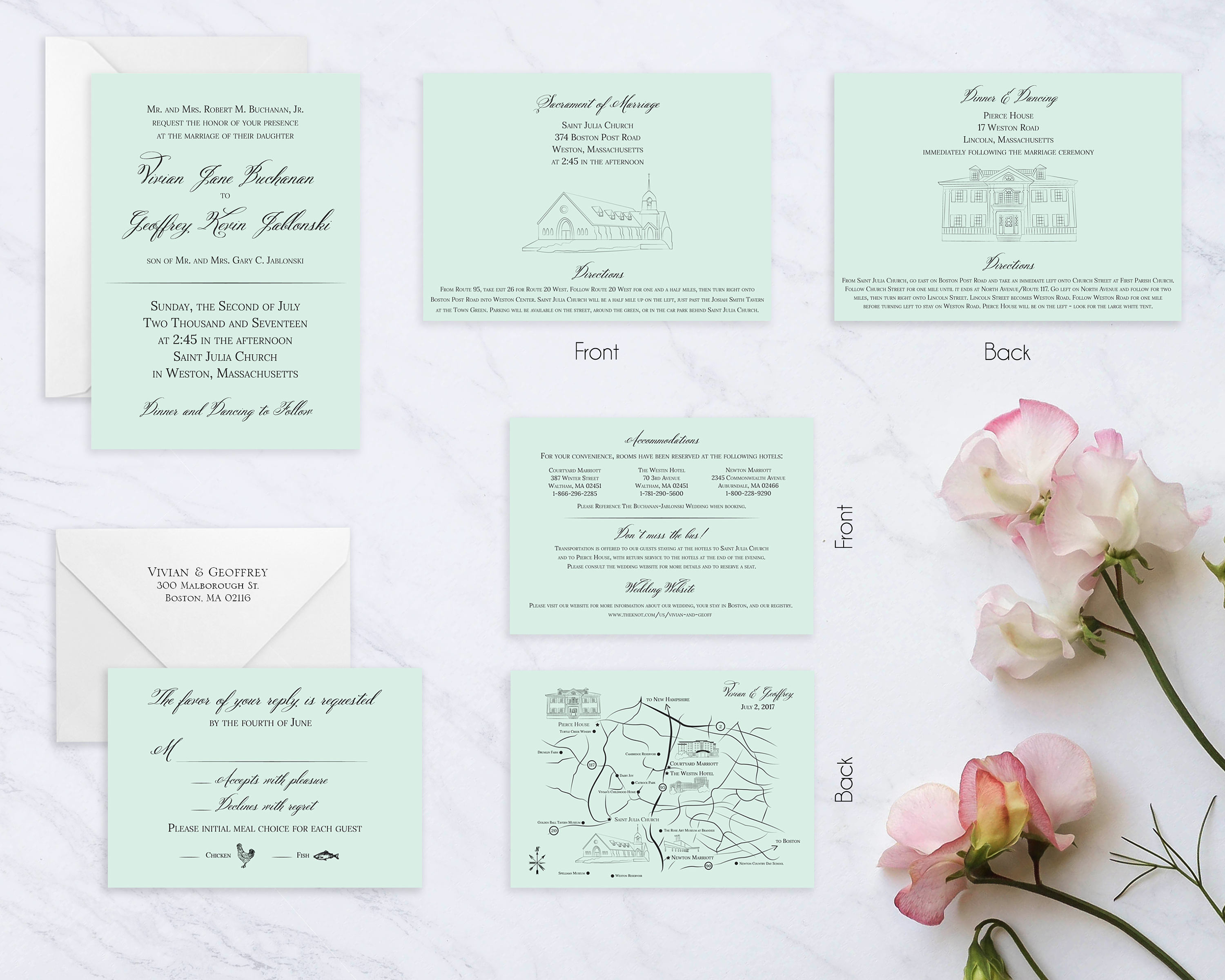 Classic Elegant Wedding Invitation Set chic Romantic - Etsy