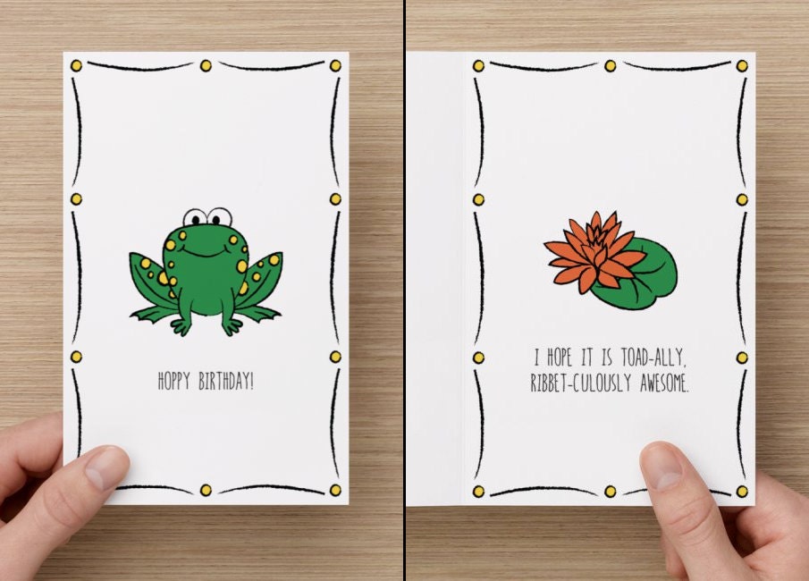 Frog Card - Funny Punny Birthday Cards (animal Series) by Solivagants ...