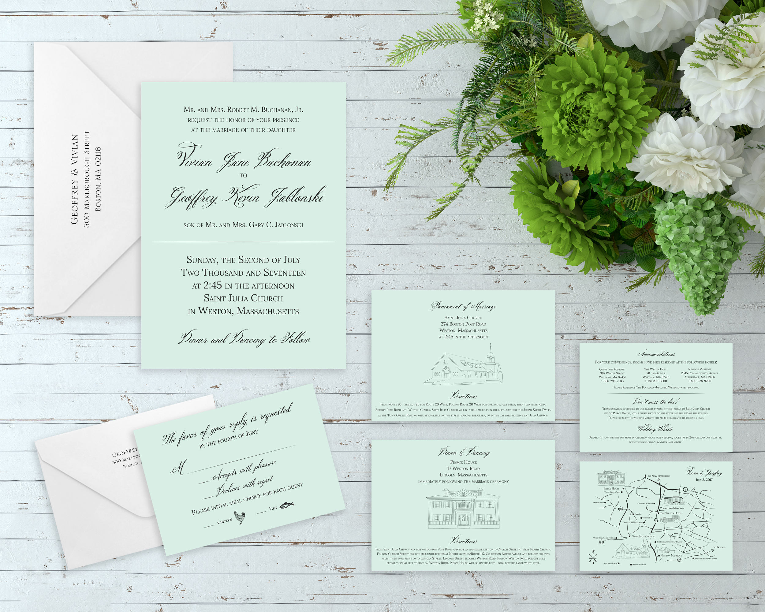 Classic Elegant Wedding Invitation Set - (chic, Romantic, Graceful ...
