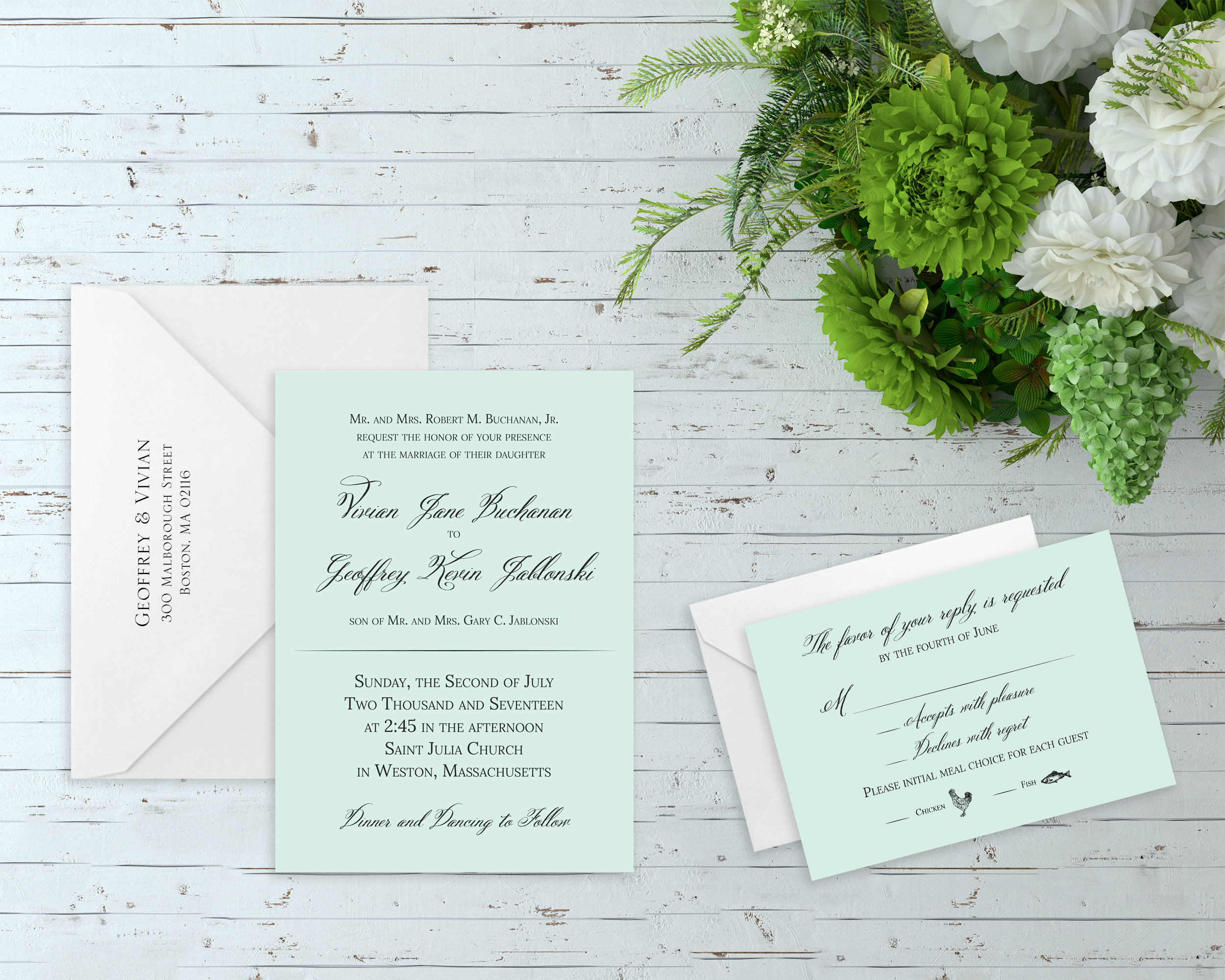 Classic Elegant Wedding Invitation Set chic Romantic - Etsy