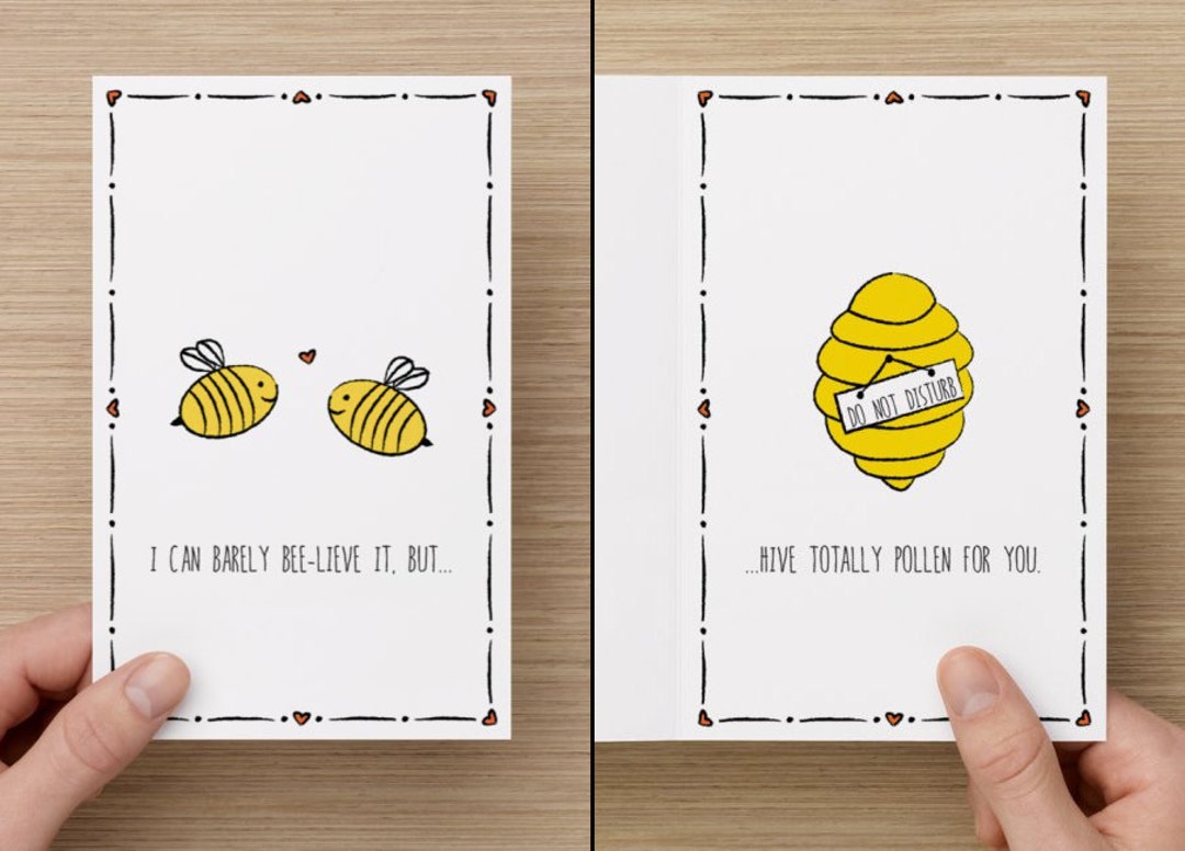 Bee Card - Funny Punny Greeting Cards (animal Series) by Solivagants ...