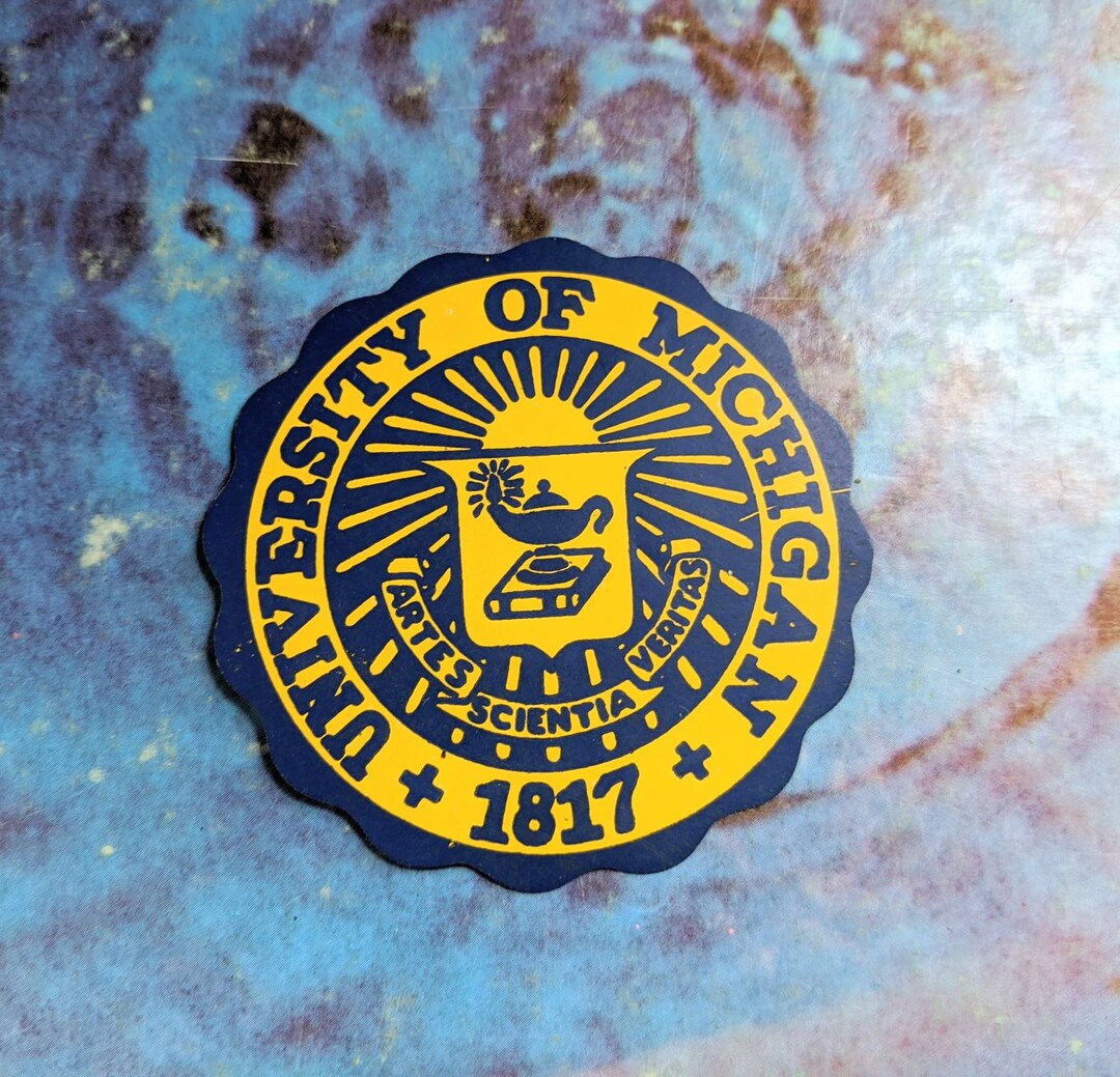 Vintage University of Michigan Crest / Seal Unused Paper Decal artes ...