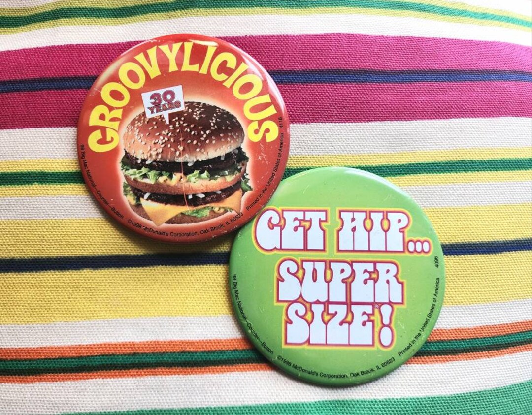Set of 2 1998 Mcdonald's 30th Anniversary groovylicious Big Mac Burger & get Hip...super Size ...