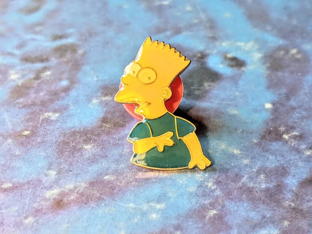 Vintage the Simpsons Bart Simpson Enamel Lapel Hat Pin - Etsy