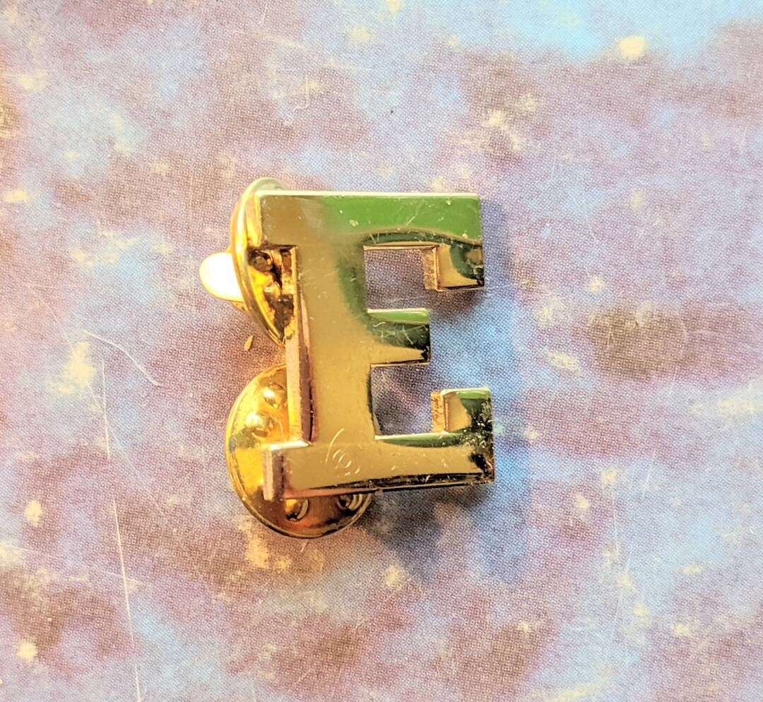 Vintage Block Letter E Lapel Pin - Etsy