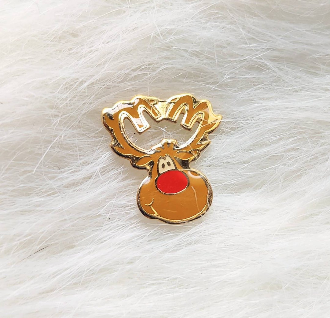 Vintage Mcdonald's Rudolph the Red Nosed Reindeer Enamel Lapel Pin With ...
