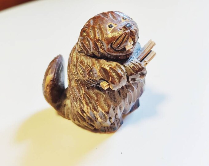 Artesiana Rinconada Beaver With Sticks Whimsical Statuette / Figurine ...