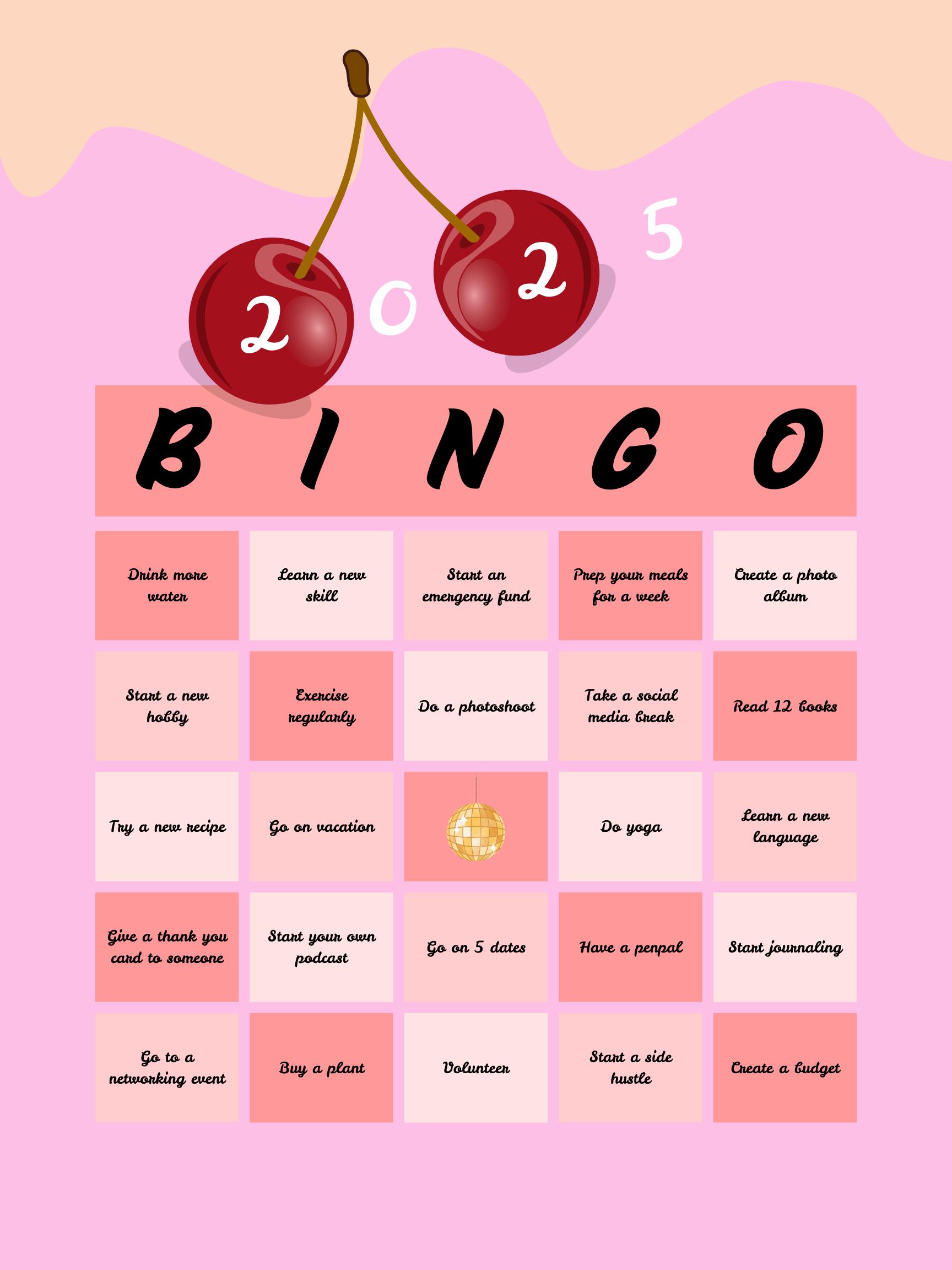 2025 Vision Bingo Template - New Year Bingo, 2025 Bingo Printable Card ...