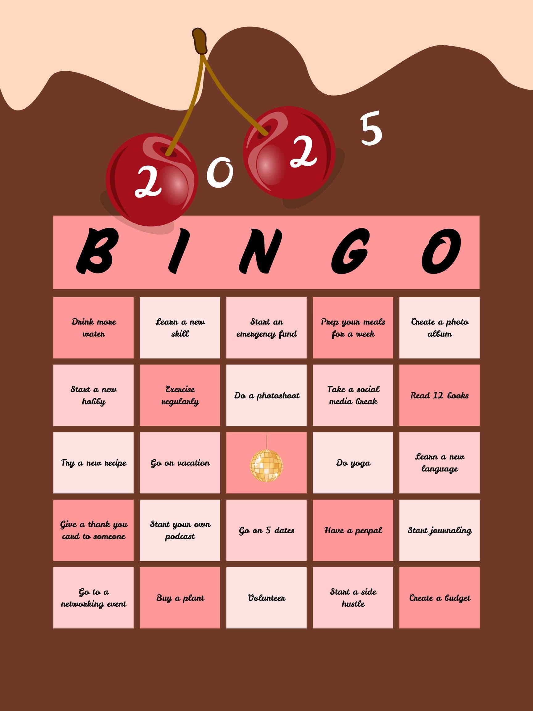 2025 Vision Bingo Template - New Year Bingo, 2025 Bingo Printable Card ...