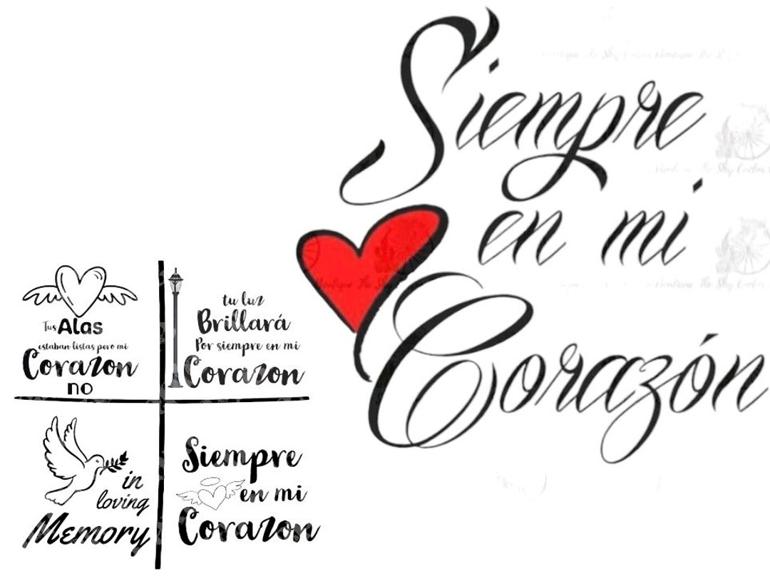 Siempre en mi corazon Archivos PNG descargables 5 en total - Etsy México