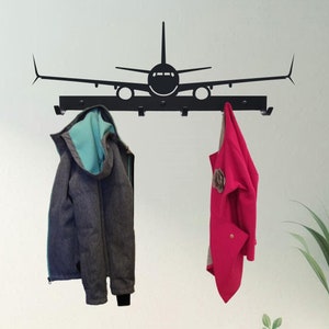 Boeing 737, Coat and Key Holder, Airplane Metal Wall Art, Wall Decor ...